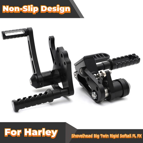 CNC Non-Slip Forward Controls For Harley Softail FL FX Shovelhead Big ...