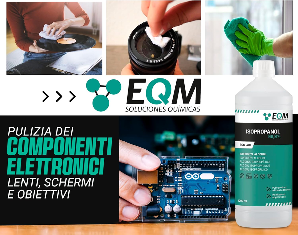 EQM - ECO-301 - Isopropanolo - Alcool Isopropilico 99,9% - 1L - Pulizia ...