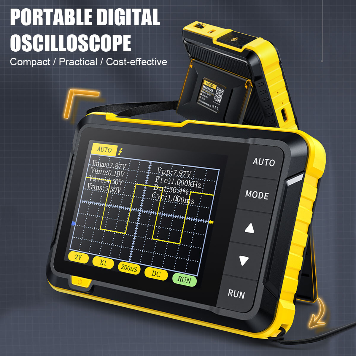 FNIRSI DSO152 Handheld Small Oscilloscope Type-C Portable Digital ...