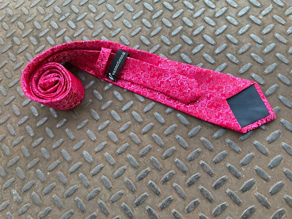 Men Tie Red Fashion Necktie Classic Length Fancy Ties New | eBay