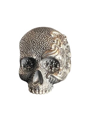 David Yurman Waves Skull Ring Sterling Silver With Black Diamonds Size ...