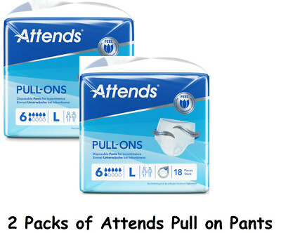 Attends Pull Ons 6 L Large 2 Pack Of 18 Adult Nappies Pull Up 211874 36 ...
