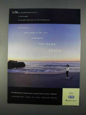 1996 GTE Mobilnet Ad - Woman With Sand in Her Hair | eBay