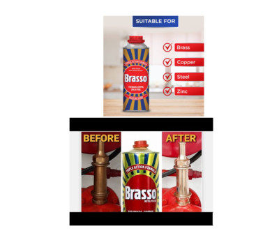 100ml Brasso Metal Polish Brass Copper Stainless Steel Liquid Cleaner ...