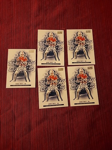 2025 Panini Score Drake Maye Throw Backs 5 Card Lot