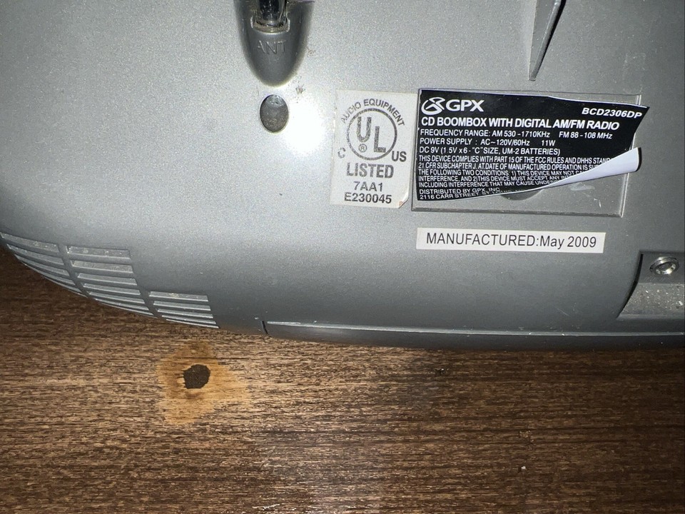 GPX Model: BCD2306DP Boombox CD Player-Radio-Portable-Aux In-Gray ...