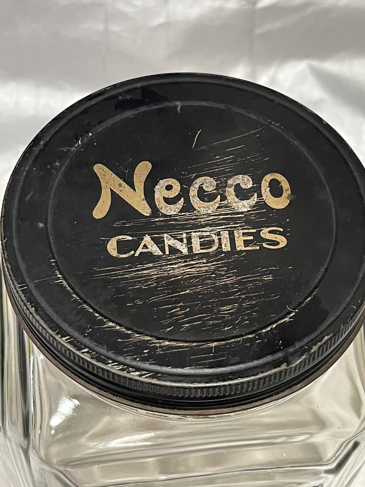 Antique Necco Candies Large Art Deco Country Store Glass Candy Jar with ...