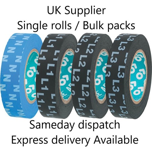 L1 L2 L3 N Electrical Phase Marking Tape 3-phase Wiring Printed or ...