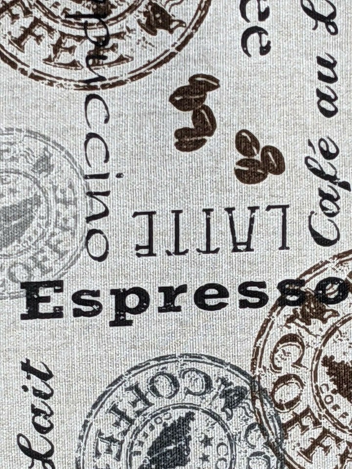 richloom coffee espresso print fabric by the yard stock BB | eBay