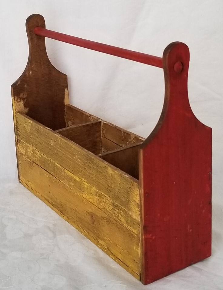 Unique Wooden Flatware Utensil Holder Caddy HANDCRAFTED Rustic ...
