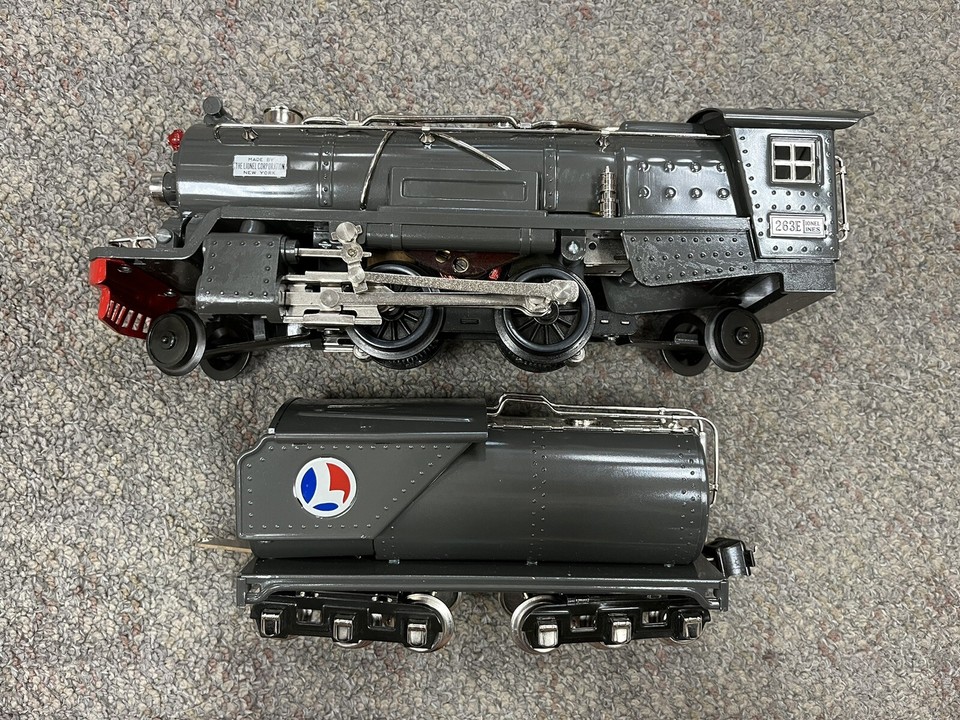+ Lionel MTH O Gauge Tinplate Gray 263E Steam Locomotive & Tender ...