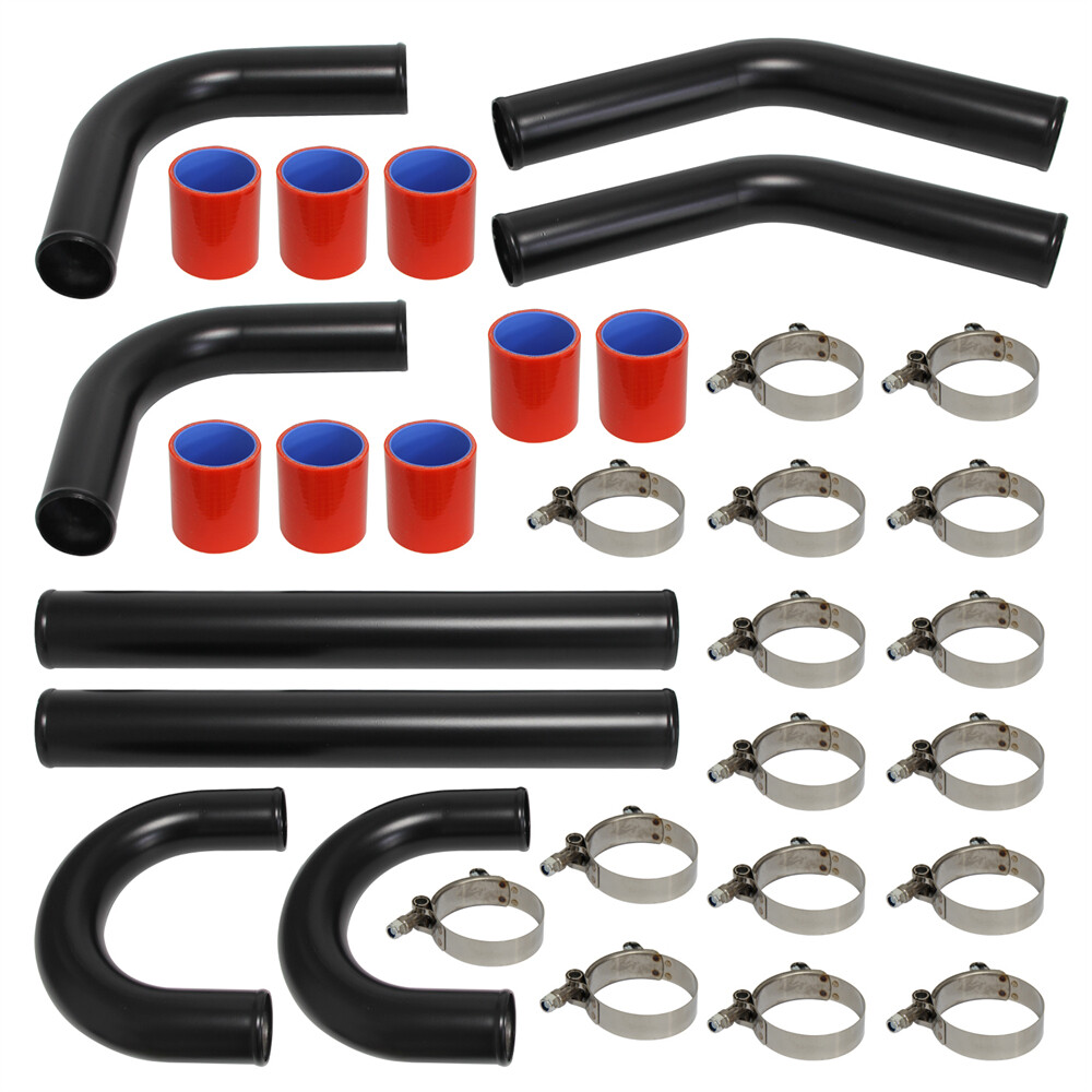 Universal 2.25" 57mm turbo intercooler aluminium piping DIY Intercooler ...