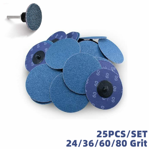 25Pcs 3 inch Quick Change Disc Zirconia Roll Lock Sanding Disc 24 36 60 ...