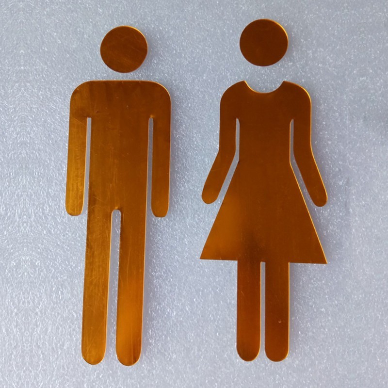 Toilet Sign Stickers 1 pair MEN & WOMEN Wall Hotel Indicator Plaque ...