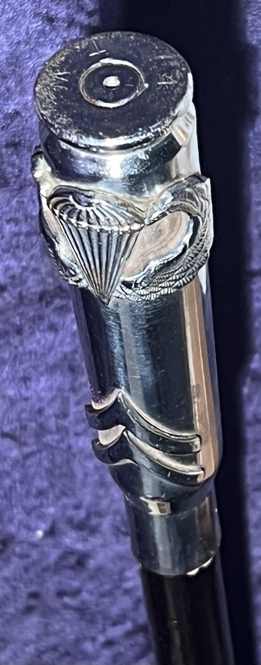 Antique Military Paratrooper Airborne Bullet Casing Swagger Cane Stick ...