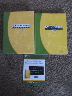 Saxon Math 65 6/5 Homeschool Set Textbook Solutions Manual DIVE CD NICE ...