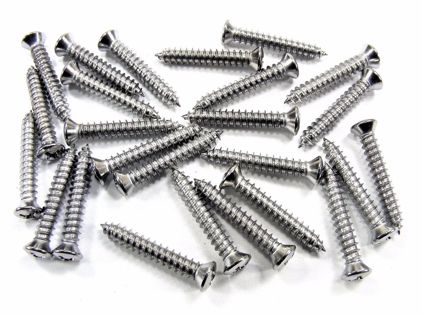 Ford Chrome Interior Trim Screws- #8 x 1" Long- #6 Oval Head- 25 screws ...