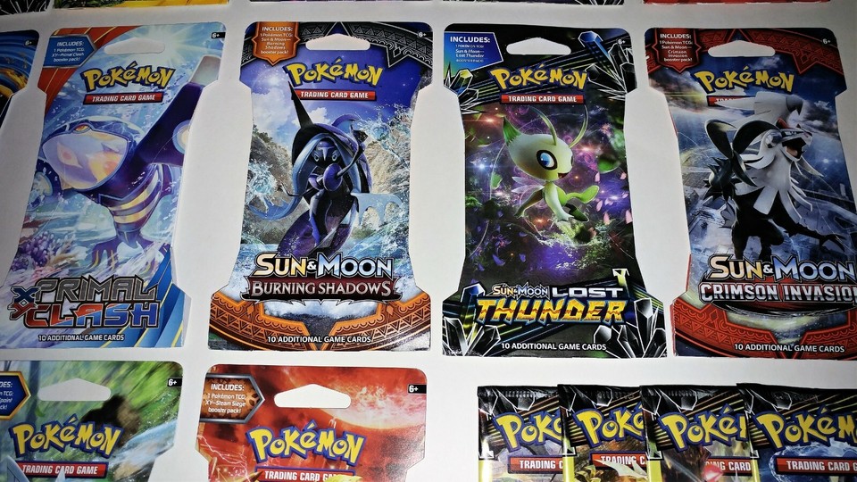 😃 22 Assorted Authentic Pokemon 3 Card & Sleeved 10 Card Booster Packs ...