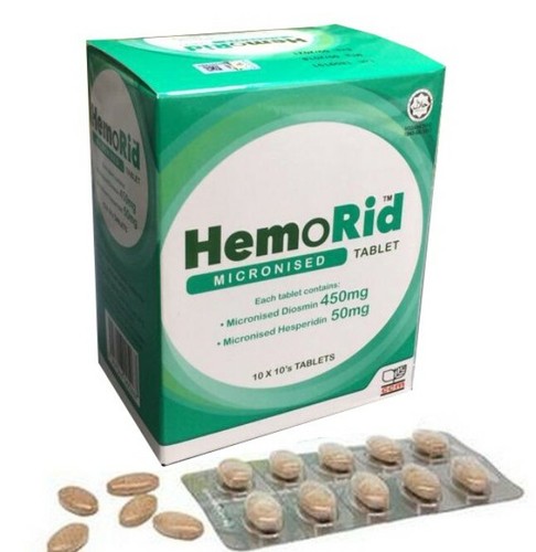 HEMORID Micronized Tablet 100 Tablets Treatment of Hemorrhoids/Piles ...