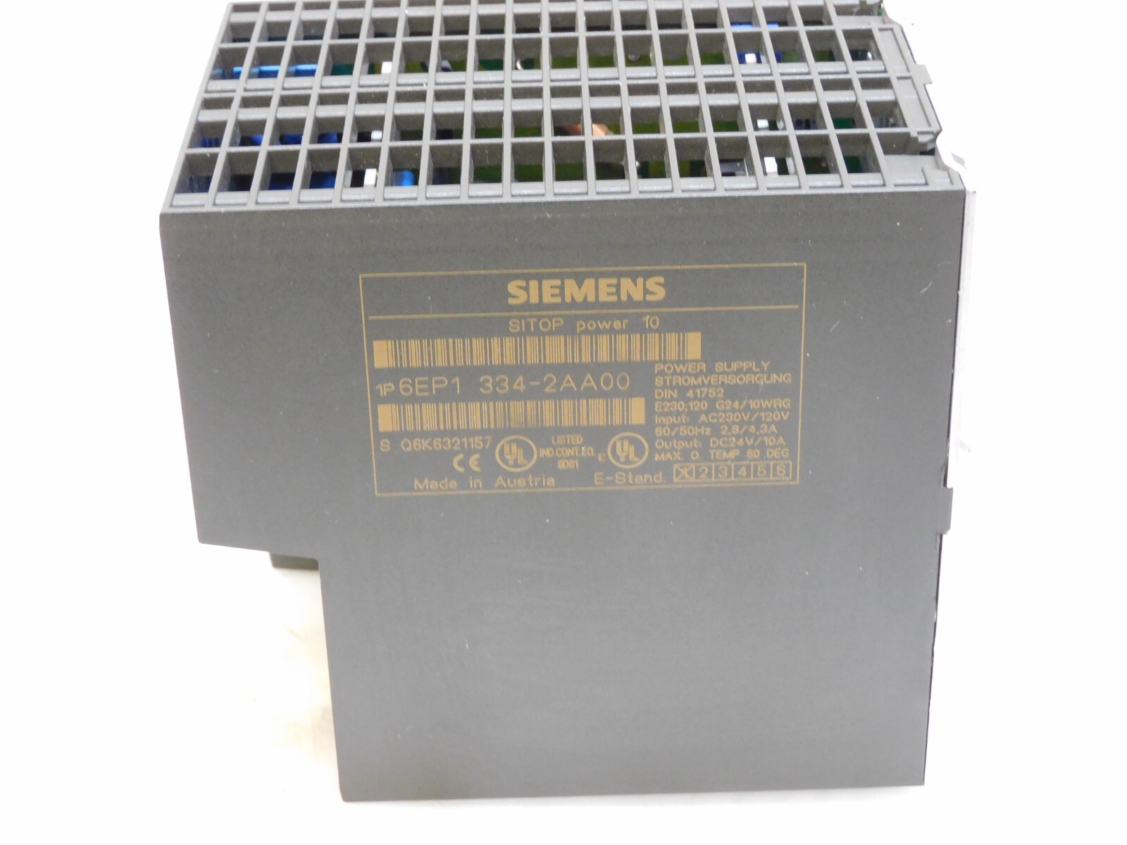 SIEMENS SITOP POWER 10 POWER SUPPLY 6EP1334-2AA00 AC 230/120V 60/50HZ 2 ...