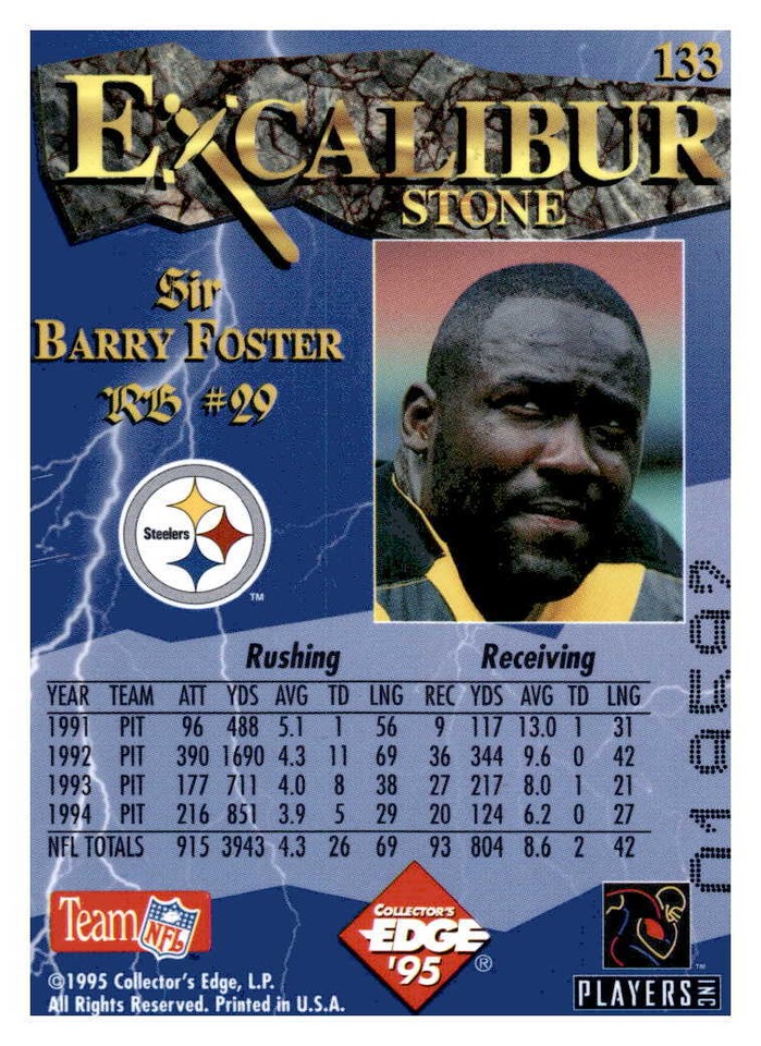 1995 Collector's Edge Excalibur Barry Foster 133 | eBay