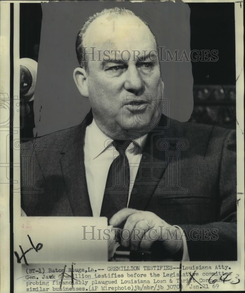 1969 Press Photo Louisiana Attorney General Jack P. F. Gremillion ...