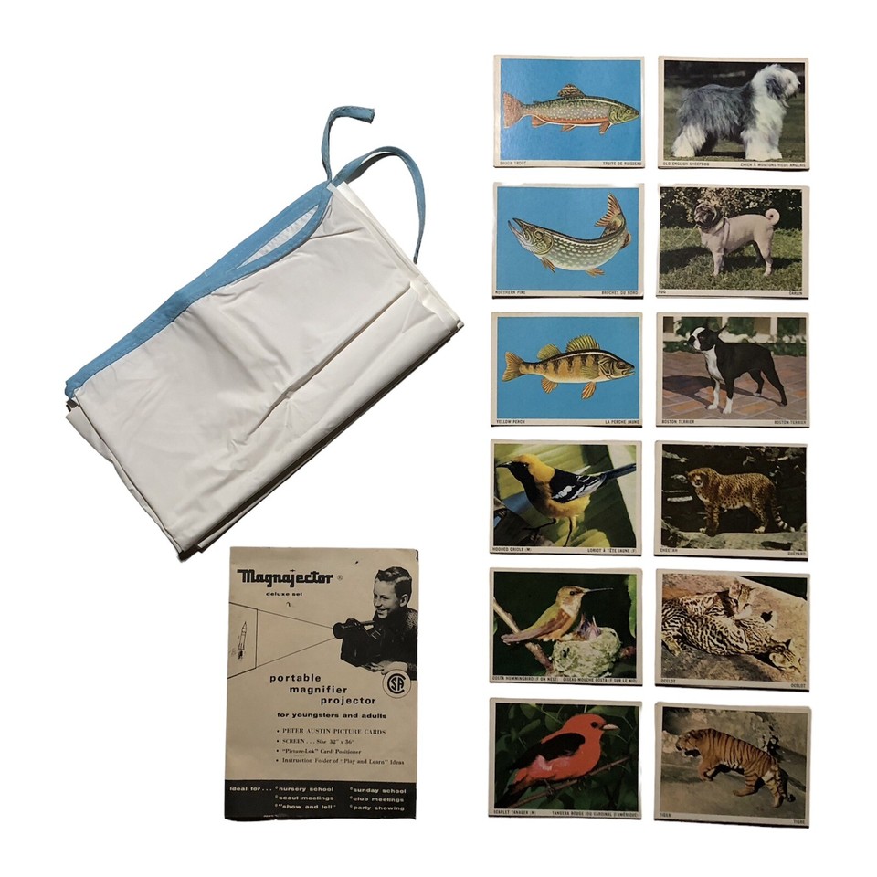 Vintage Unused Mid Century Deluxe Magnajector Toy Projector Screen ...