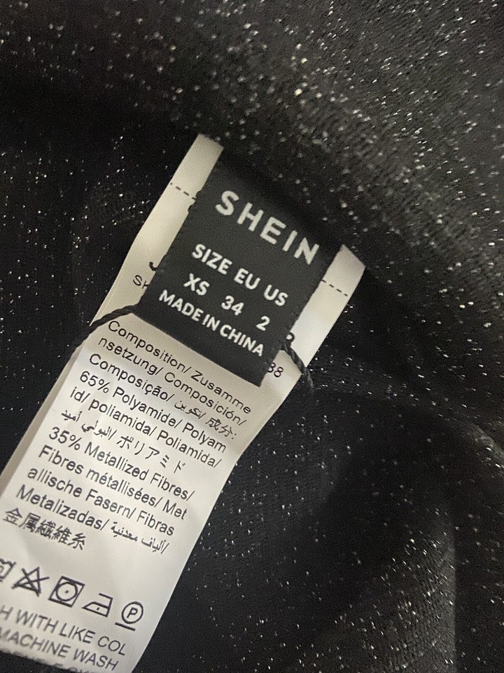NWT SHEIN BAE Size XS 2 Black High Neck Mesh Metallic Shimmer Top | eBay