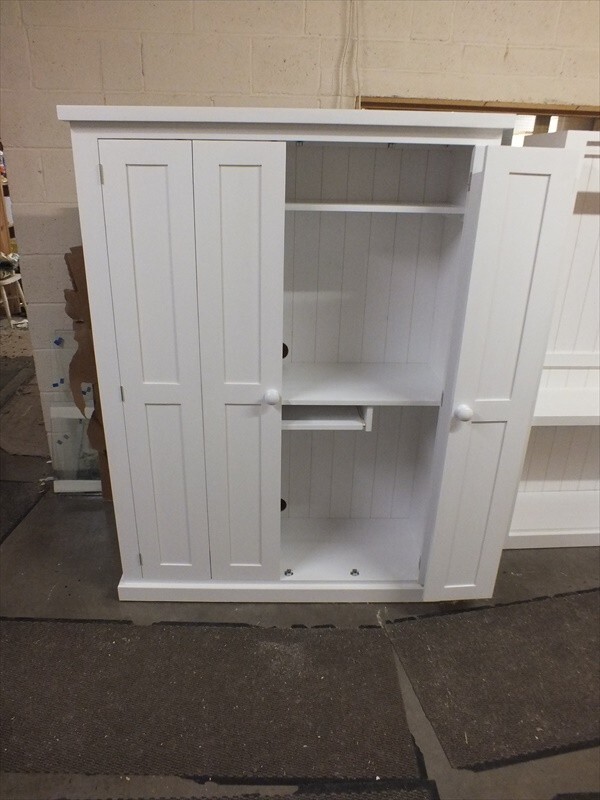 BUCKINGHAM PAINTED HIDEAWAY COMPUTER CUPBOARD BIFOLD DOORS, BESPOKE ...