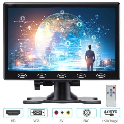 7" Display Small Portable Monitor USB LCD Screen AV VGA HDMI Security ...