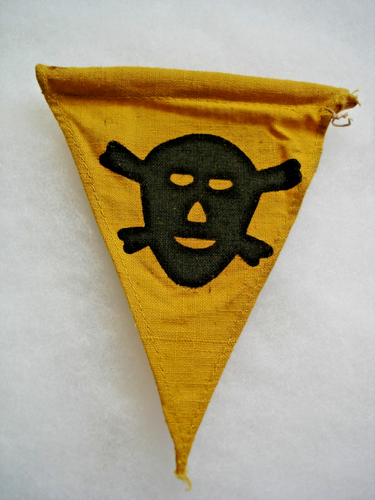 ORIGINAL WW2 GERMAN TOTENKOPH SKULL MINE/GAS WARNING FLAG | eBay