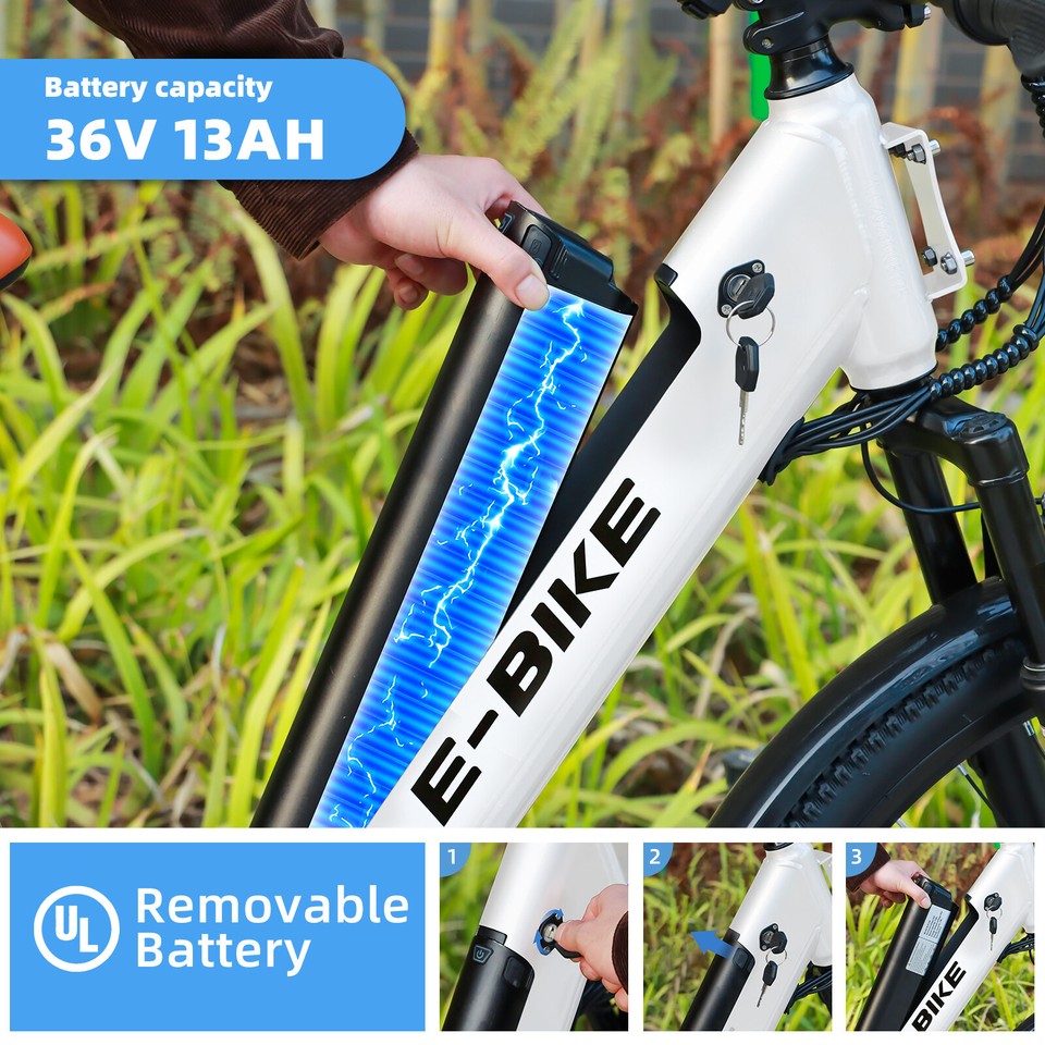 E Bike Removable Battery 36V Electric Bike Rechargeable Battery Spare ...