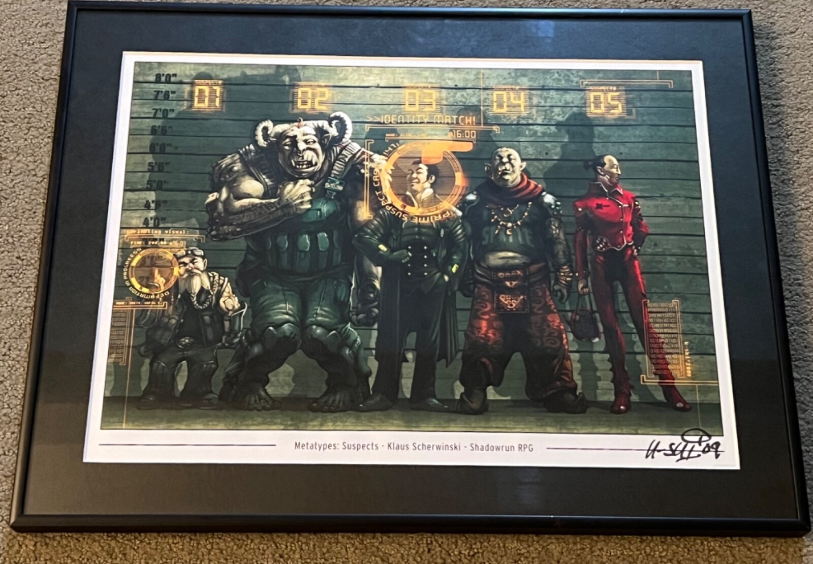 Shadowrun RPG Metatypes Suspects Framed Picture Signed By Klaus ...