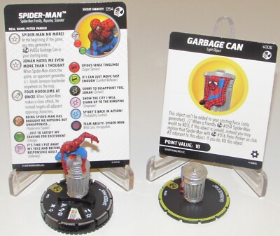 SPIDER-MAN 054 & GARBAGE CAN S006 Spider-Man and Venom Marvel HeroClix ...