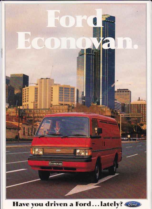 1991 FORD ECONOVAN Australian Brochure MAXI XL CAB/CHASSIS etc MAZDA E ...