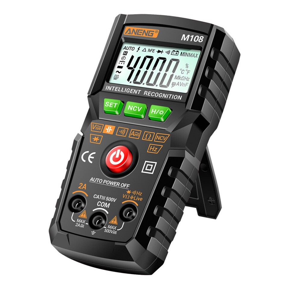 4000 Counts Auto-Ranging Meter Voltage Ammeter Voltage Detector ...