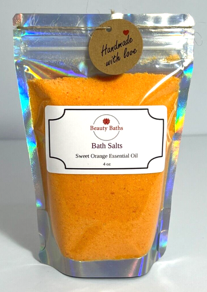 Sweet Orange Bath Salts Epsom Salt bath soak gift for her therapeutic ...
