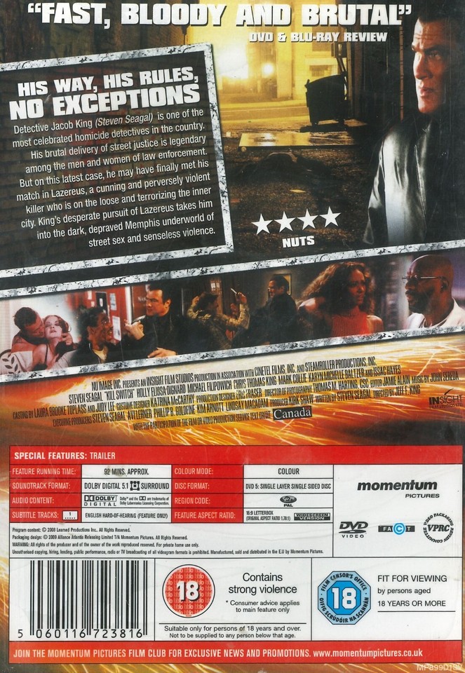 Kill Switch (2008) DVD, Steven Seagal, Isaac Hayes, Holly Elissa ...