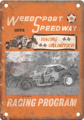 Weedsport Speedway Racing Program Reproduction Metal Sign A1141 | eBay