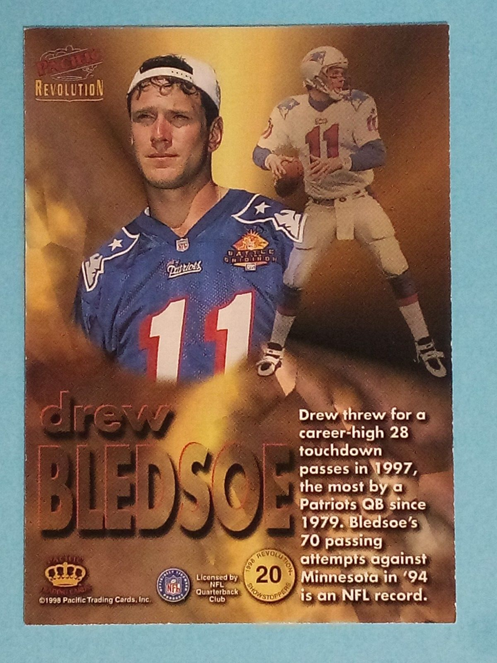 1998 Pacific Revolution Showstoppers RED Drew Bledsoe Patriots #20 🏈 | eBay