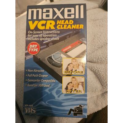 Maxell VCR Head Cleaner VHS Tape VP-100 Dry Type Camcorder Compatible ...