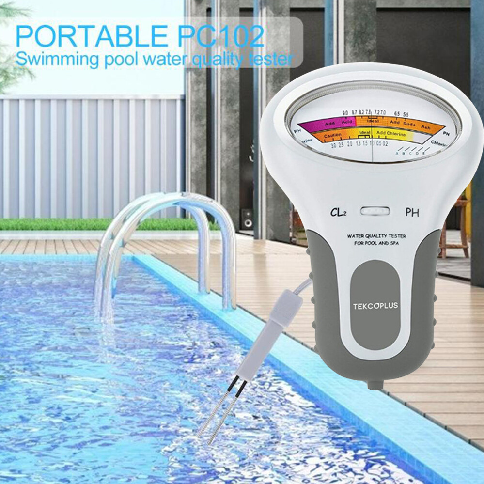 Swimming Pool Kit Meter Chlorine Digital PH Water Quality Tester Level ...