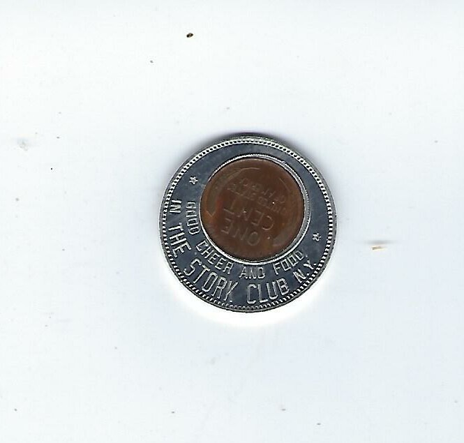 Vintage Aluminum Stork Club NYC Token With 1945 Lincoln Nice Penny | eBay