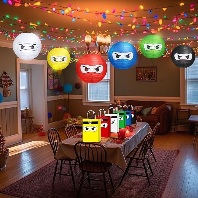 Glooglitter 12 Pcs Ninja Themed Paper Lanterns 12 Inch Birthday Party ...