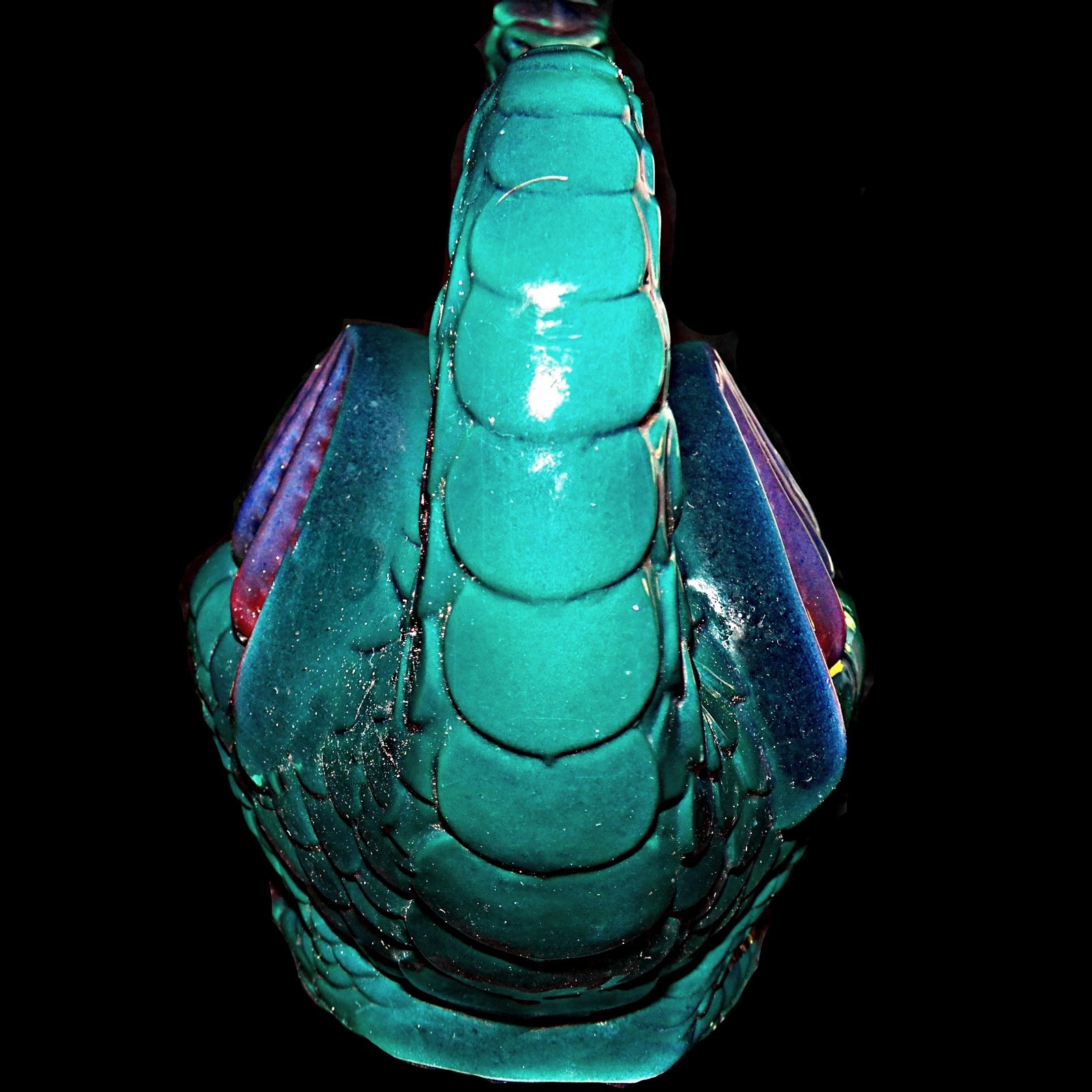 Clay Art Enchantment San Francisco 1990 Teal Whimsical Gothic Dragon ...