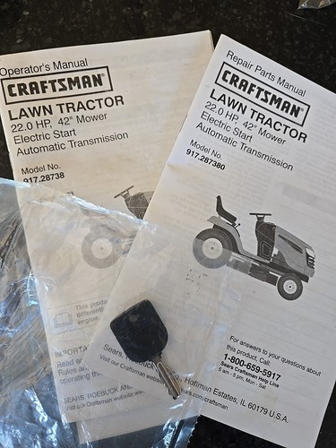 Craftsman Lawn Tractor mower Key And Manual Operators & Parts | eBay