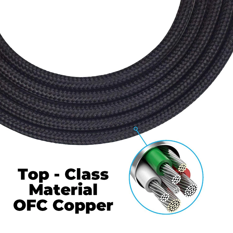 Aux Cable 3.5mm Audio Auxiliary Cable Cord Male to Male 1M For Car ...