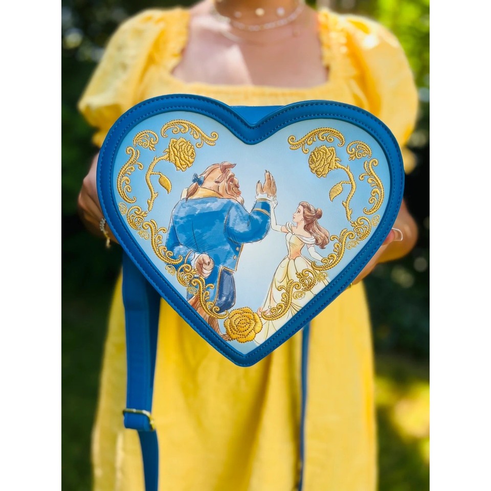 Loungefly Beauty and the Beast Convertible Heart Mini Backpack ...