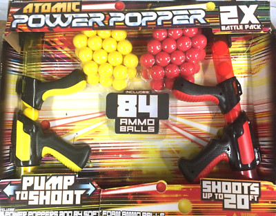 ATOMIC POWER POPPER 2-Pack Set BATTLE PACK 84 ROUNDS OF AMMO Age 4+ | eBay
