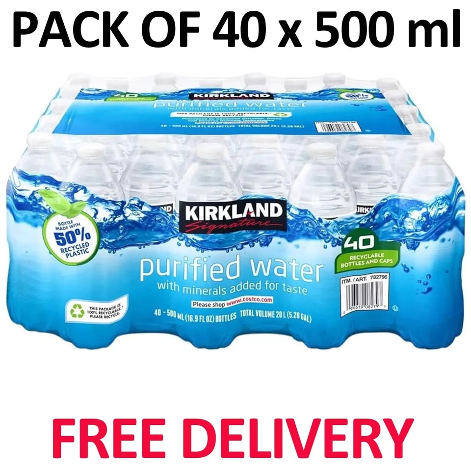 Bulk Kirkland Spring Still bottled Water 40 x 500ml water multipack ...